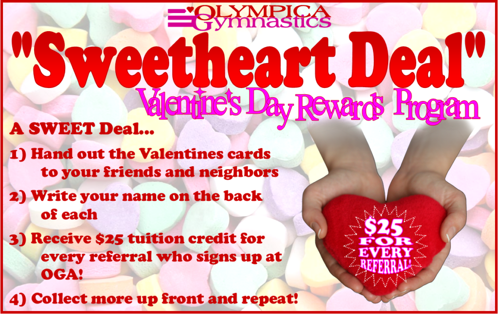 The Annual "Sweetheart Deal" for OGA Parents - Olympica Gymnastics